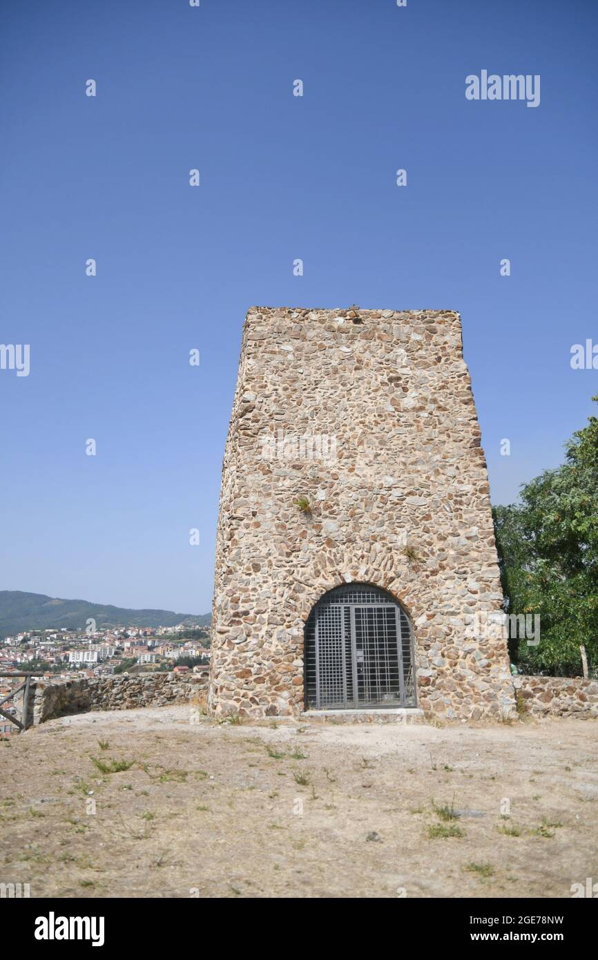 A medieval tower in the landscape of Acri, a medieval village in the ...