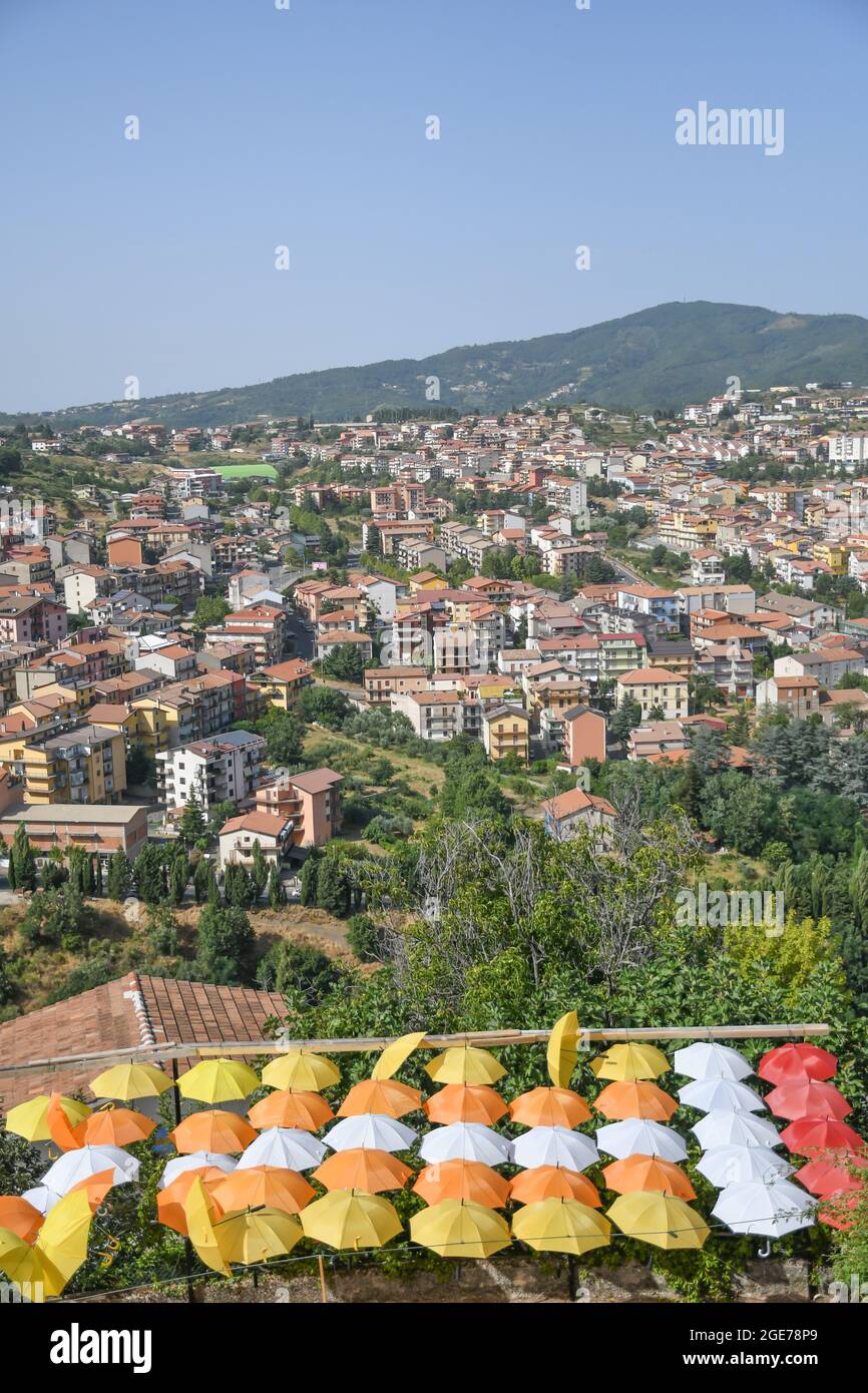 Panoramic view of Acri, a medieval village in the Calabria region of ...
