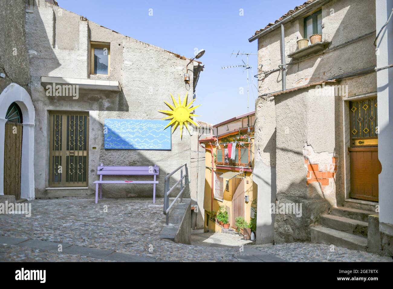 A street in the historic center of Acri, a medieval town in the ...