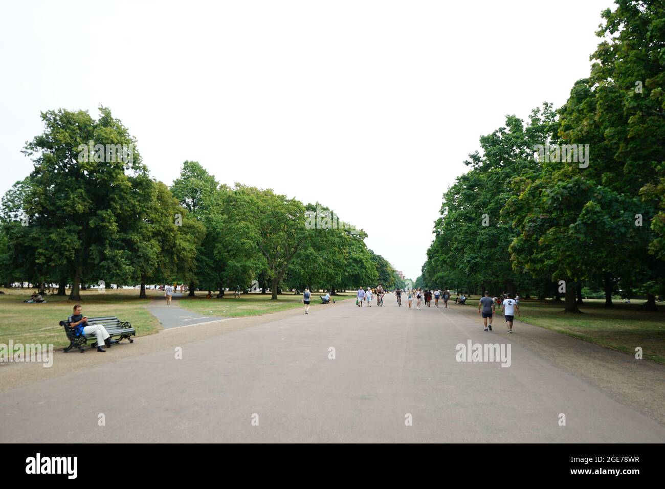 A wide walkway in Hyde Pk, Kensington Palace, London, England, U.K ...