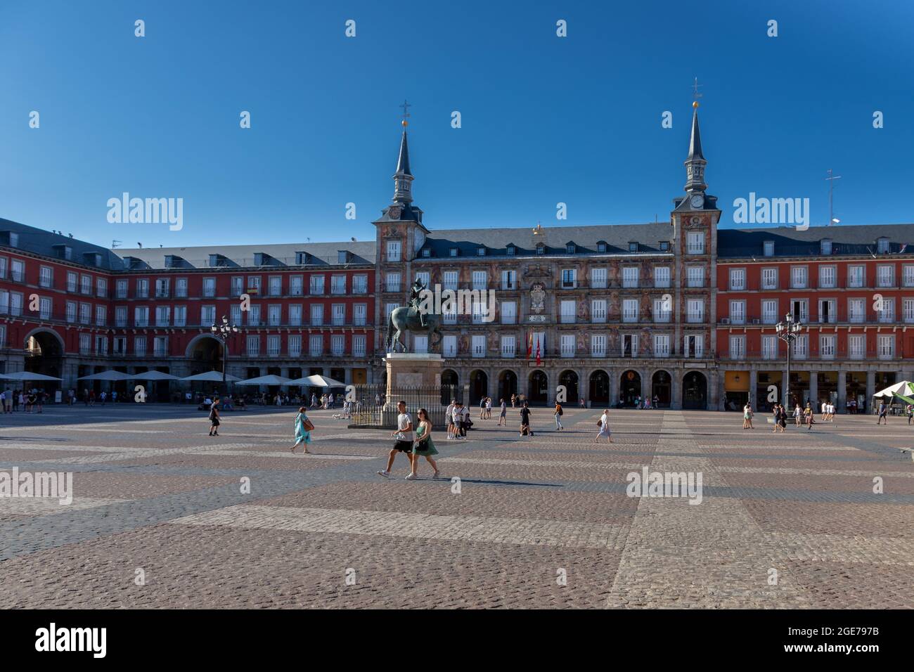 the beautiful and vibrant plaza mayor in the heart of Madrid. The place ...