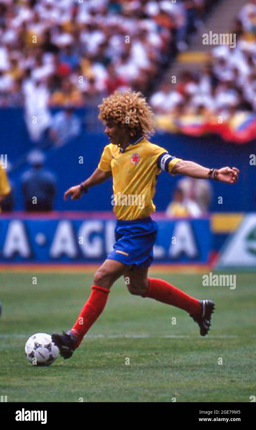 Carlos Valderrama captains the Colombian National Soccer team Stock ...