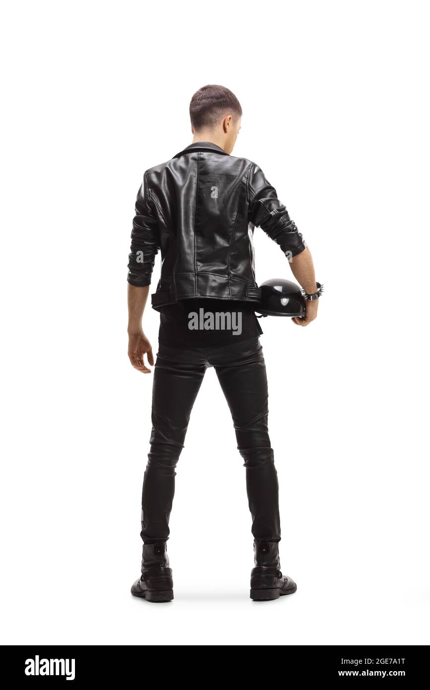 Leather jacket back view hi-res stock photography and images - Alamy