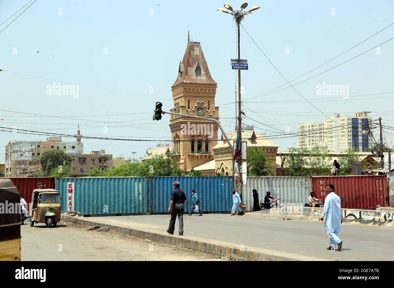 View of containers seen at Saddar area that used Shiite religious ...
