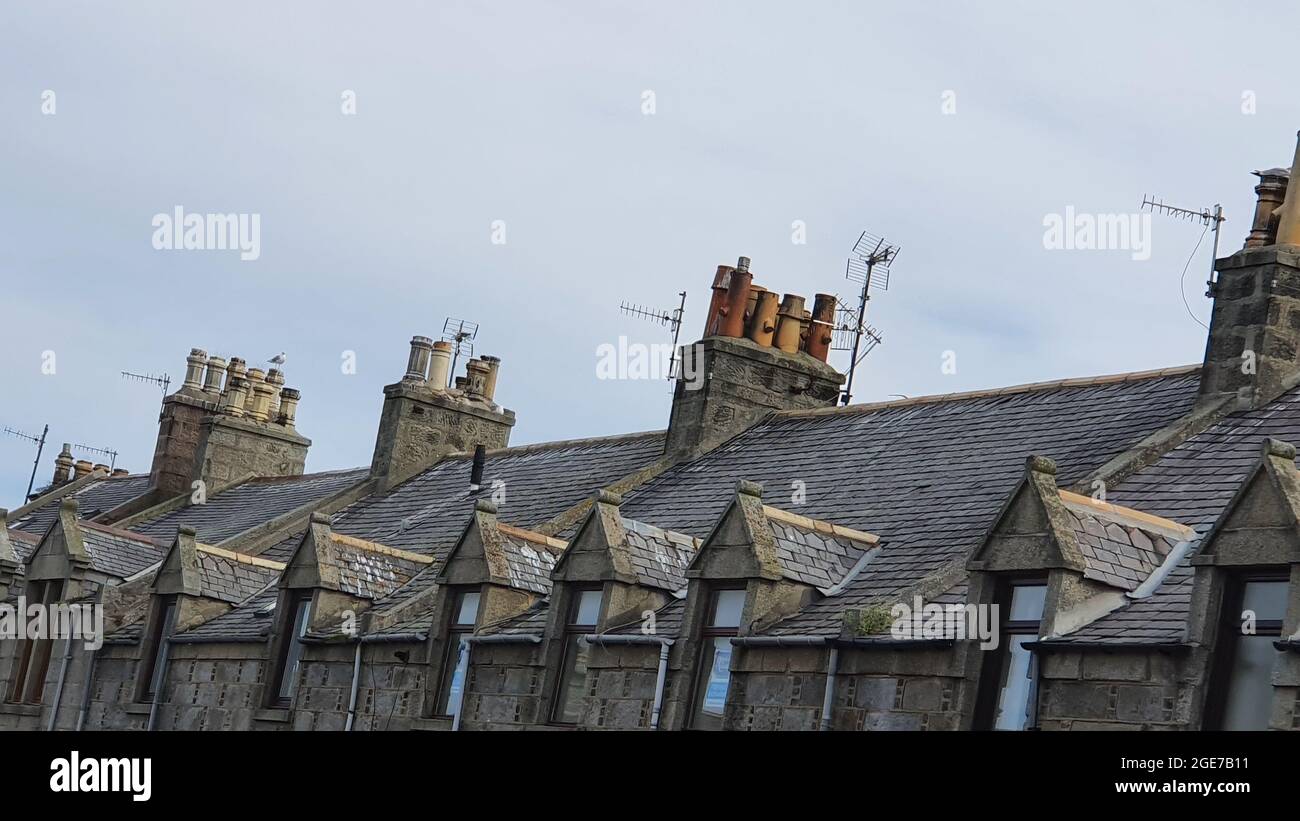Rooftops, church spires and landmarks in Fraserburgh Stock Photo - Alamy