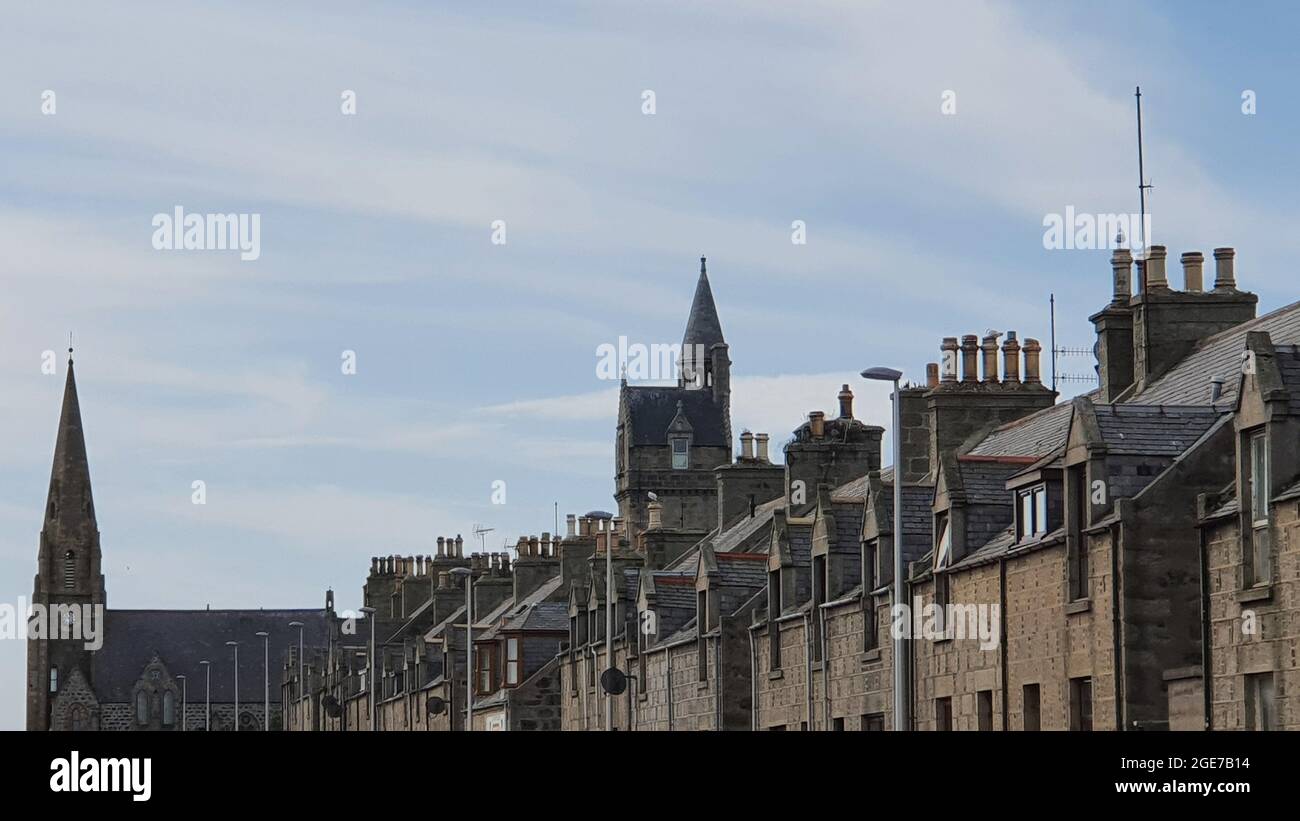 Rooftops, church spires and landmarks in Fraserburgh Stock Photo - Alamy