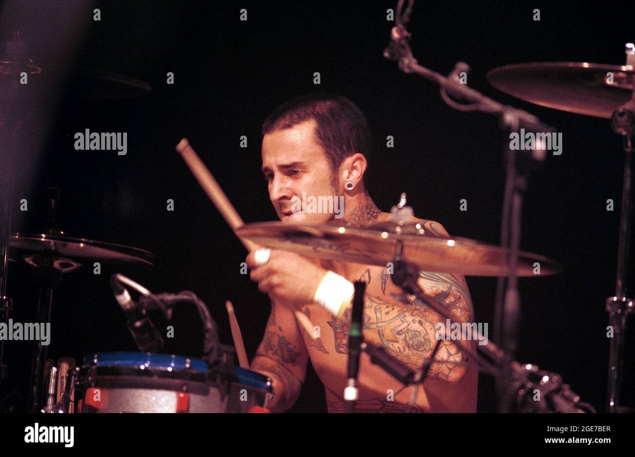 Bologna Italy 2000-09-03 : Live concert of the Blink 182 at the Independent Days , Travis Barker ...