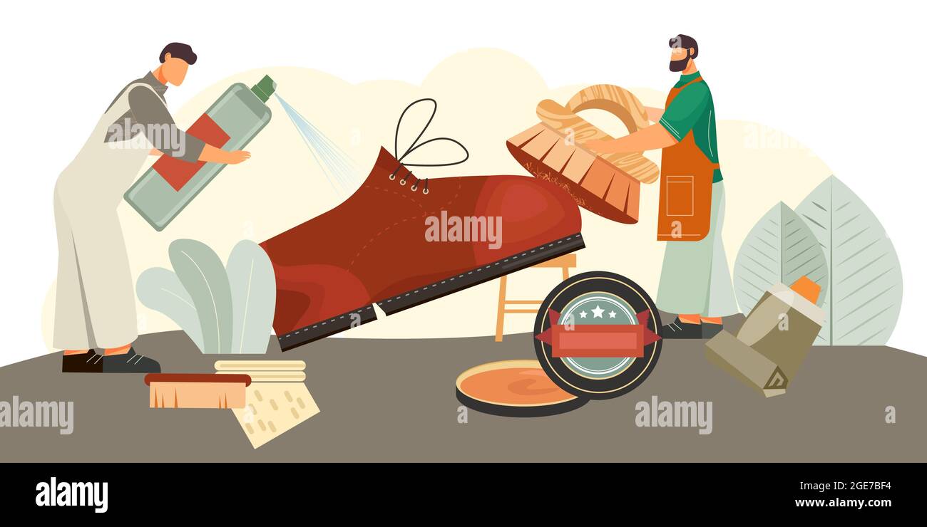 Shoe care cleaning products isometric composition with waterproof suede ...