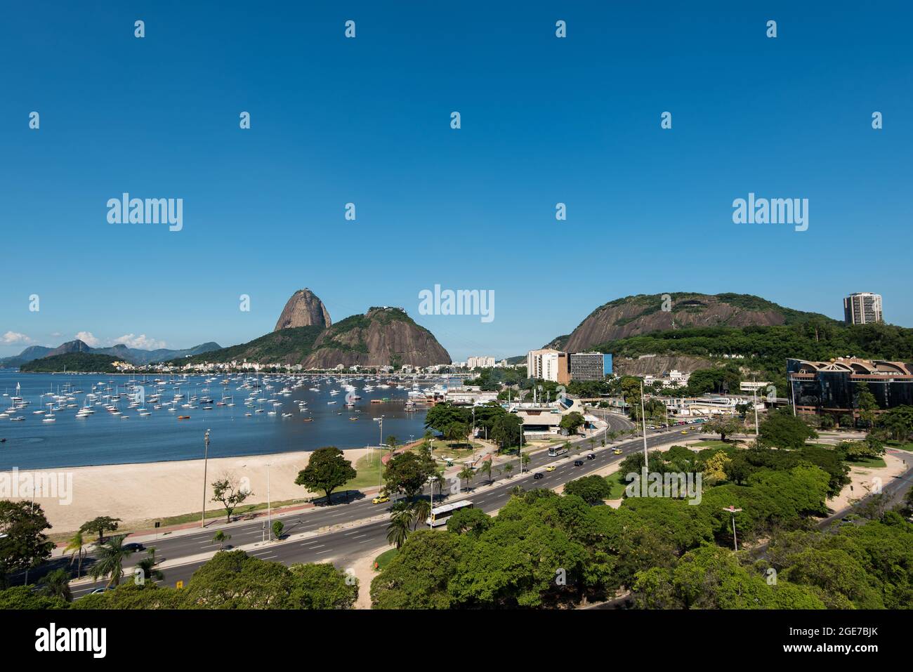 View of Sugarloaf Mountain from Botafogo Shopping Mall in Rio de ...