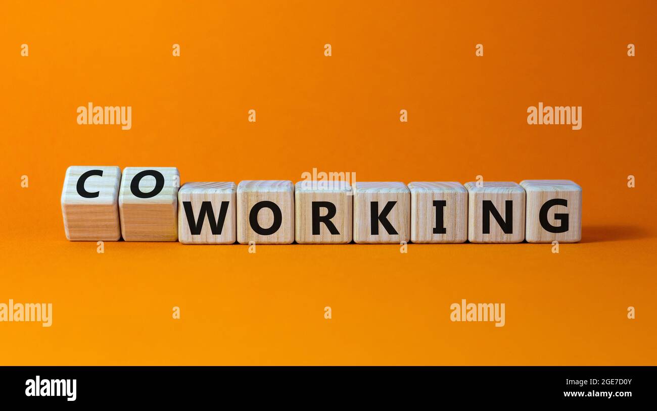 Working or coworking symbol. Turned a cube and changed the word ...