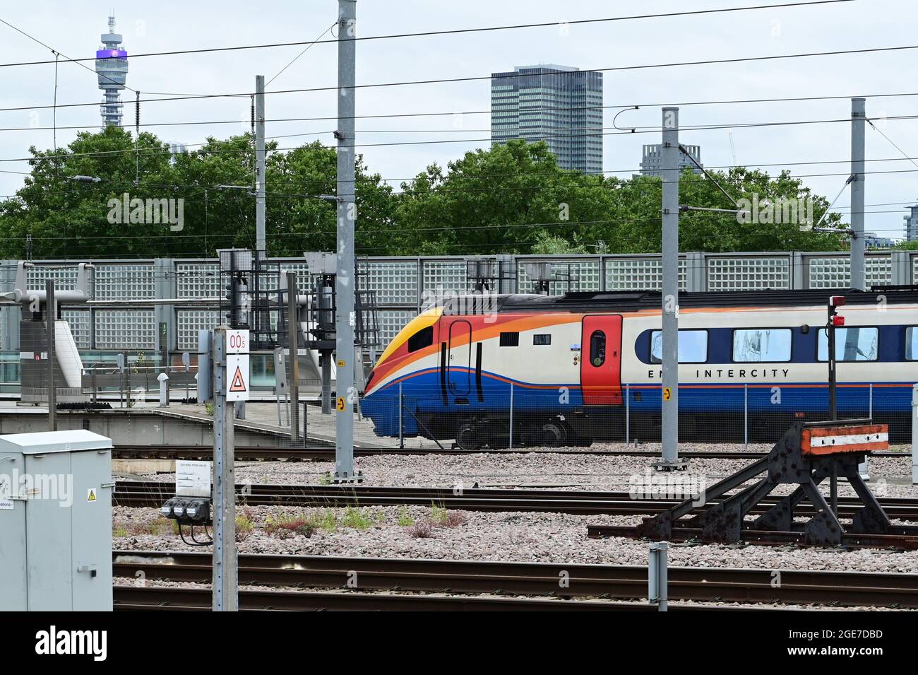 EMR intercity train entering St Pancras station Stock Photo - Alamy