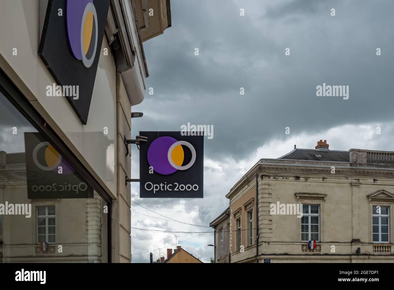 SABLE, FRANCE - Jul 22, 2021: The famous OPTIC 2000 brand front store ...
