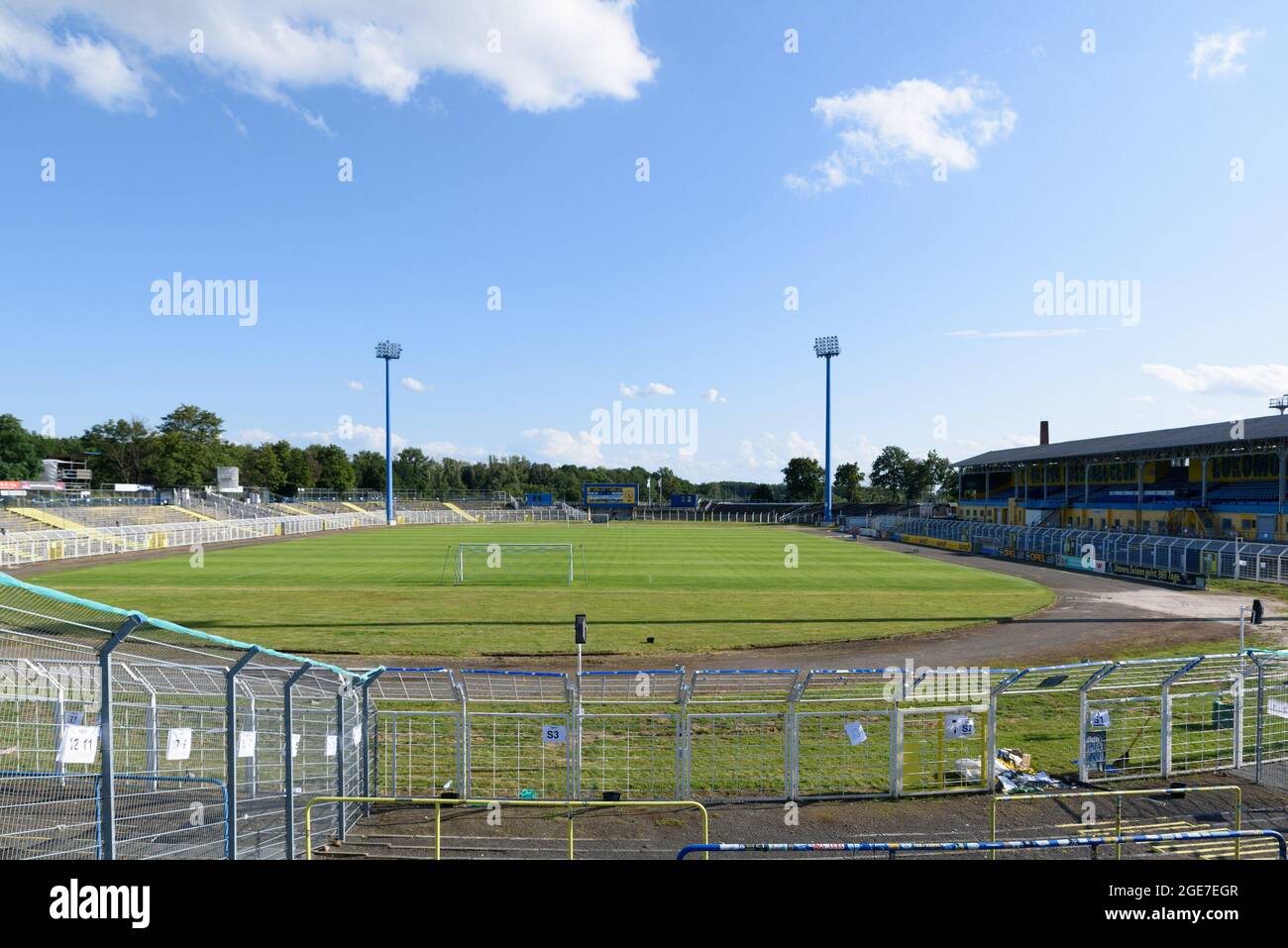 Football stadium from inside goal hi-res stock photography and images ...