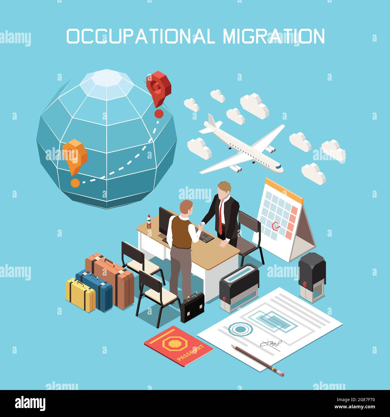 Population mobility migration displacement isometric composition with ...