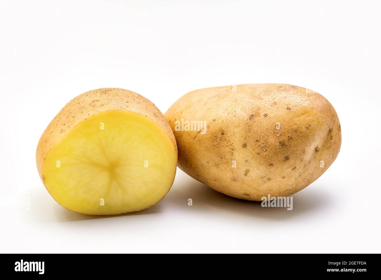 Potato - Whole and sliced in half Potato Isolated on white background ...