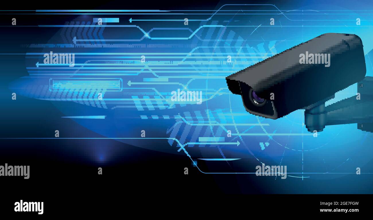 Video surveillance security cameras composition with realistic image of ...