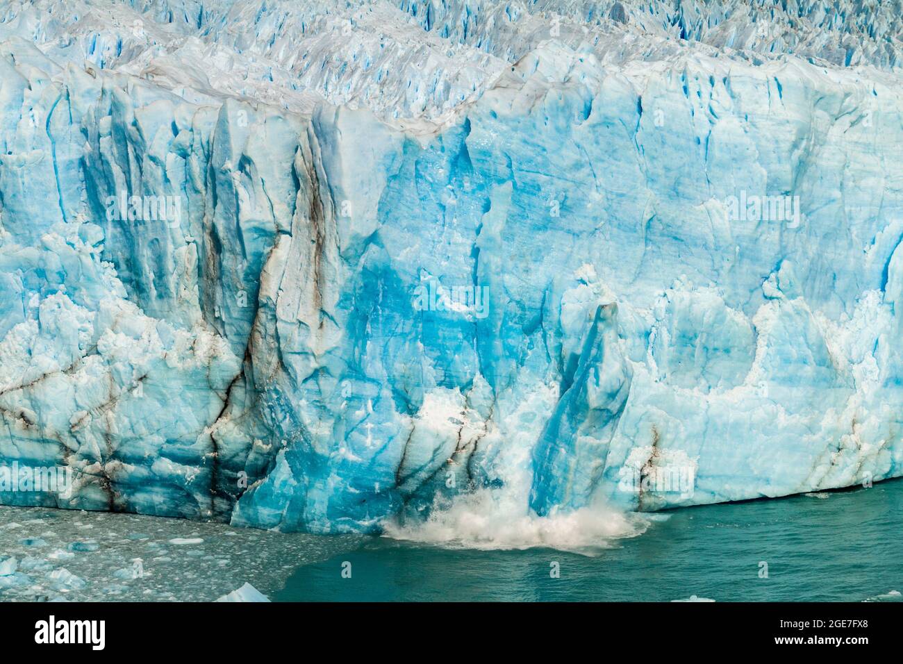 Falling iceberg at Perito Moreno glacier in Patagonia, Argentina Stock ...