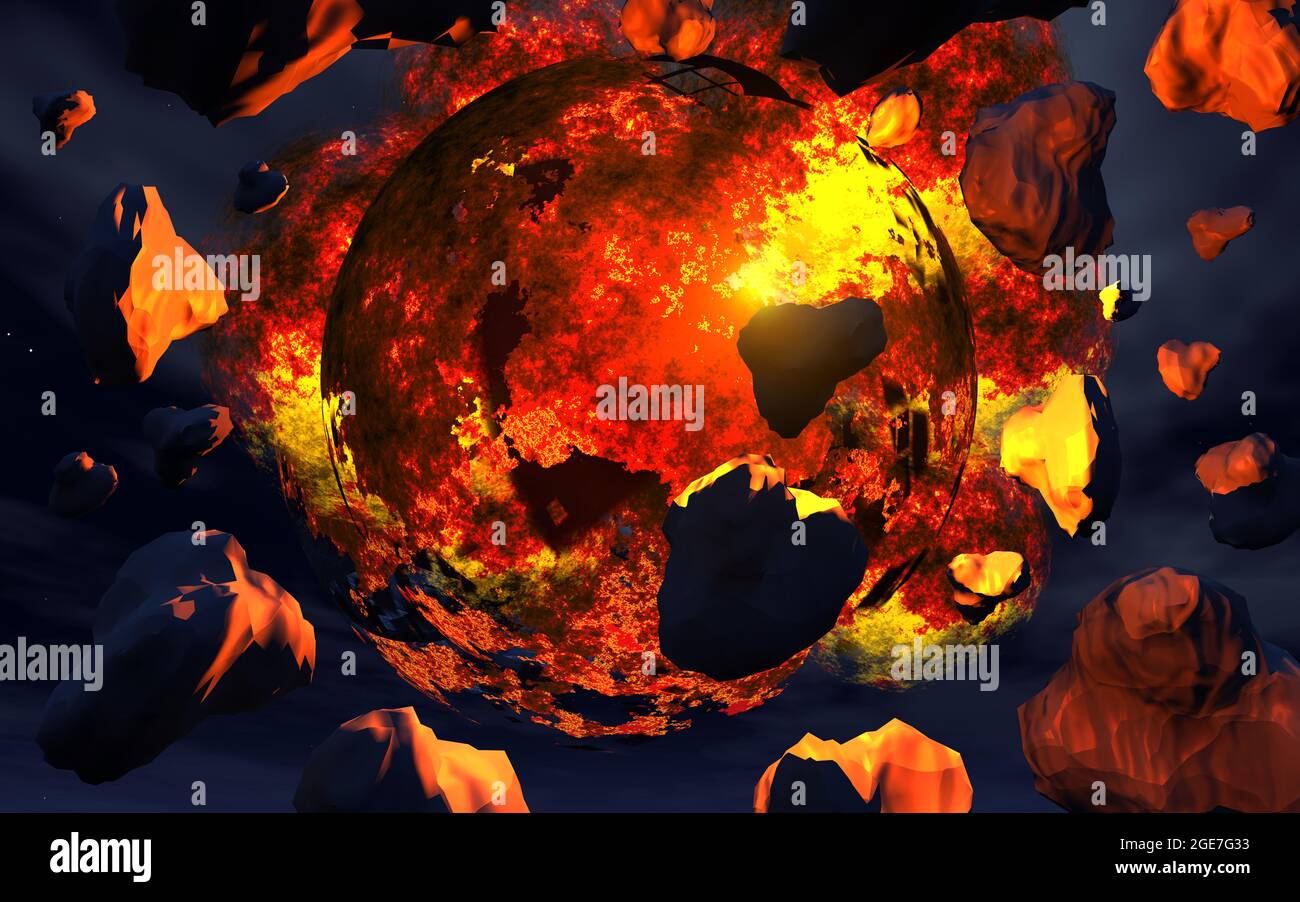 Planet broken from its regular orbit hi-res stock photography and ...