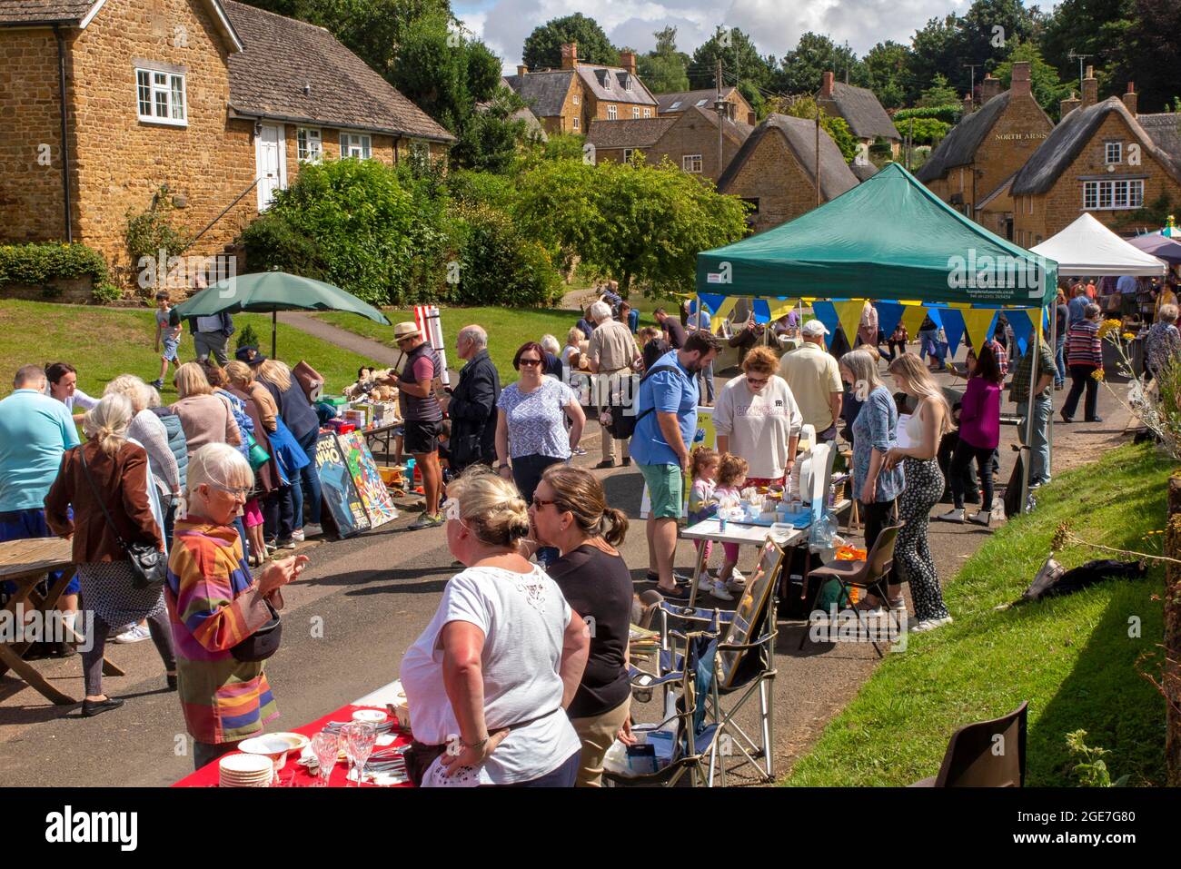 UK, England, Oxfordshire, Wroxton, annual church fete in progress ...