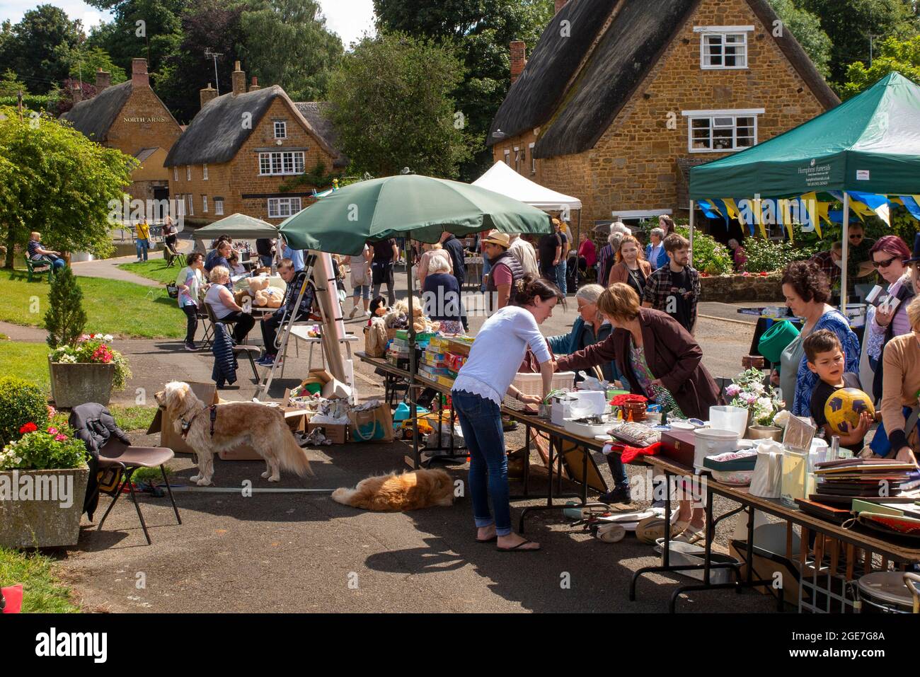 UK, England, Oxfordshire, Wroxton, annual church fete in progress ...