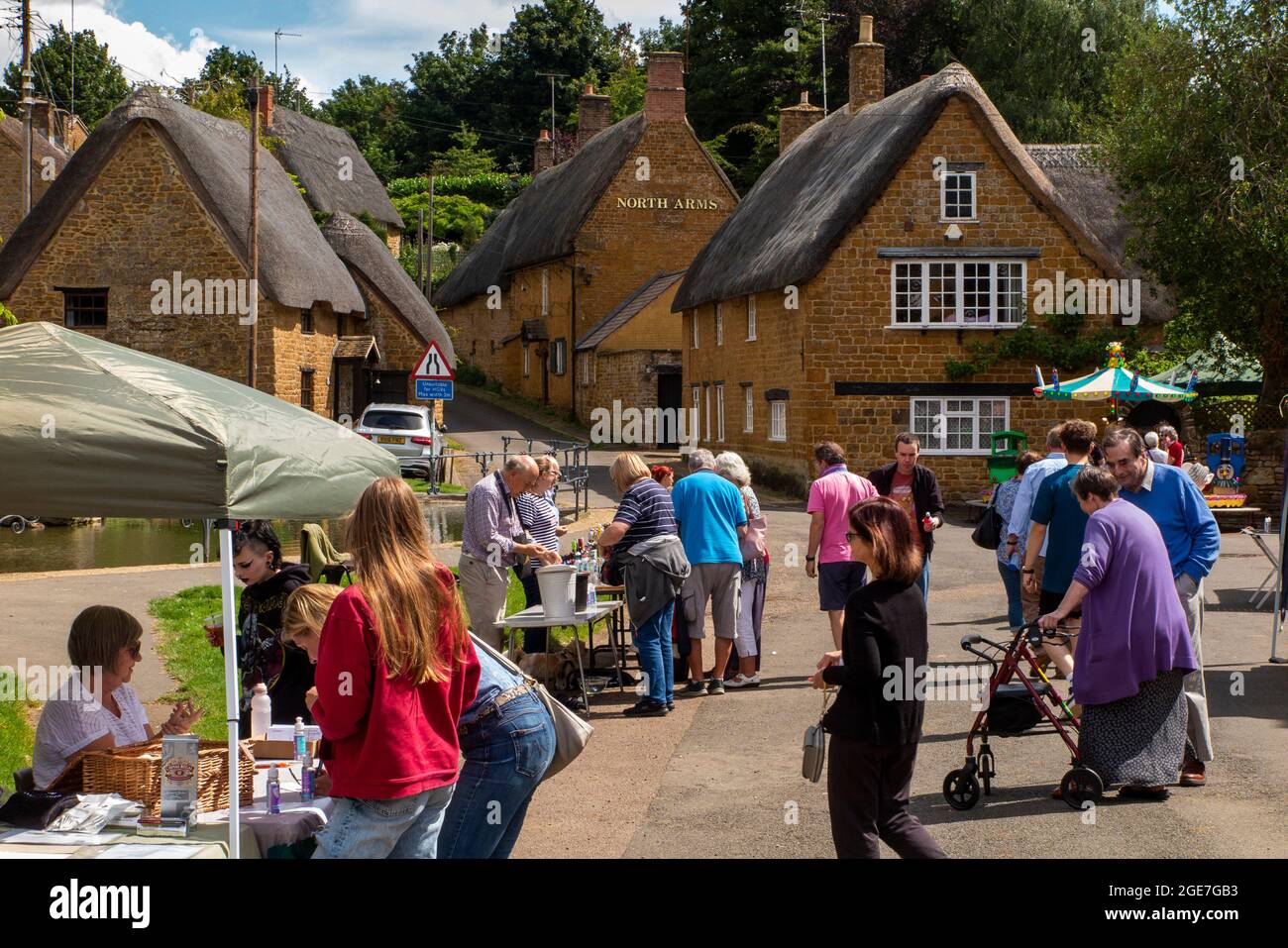 UK, England, Oxfordshire, Wroxton, annual church fete in progress ...