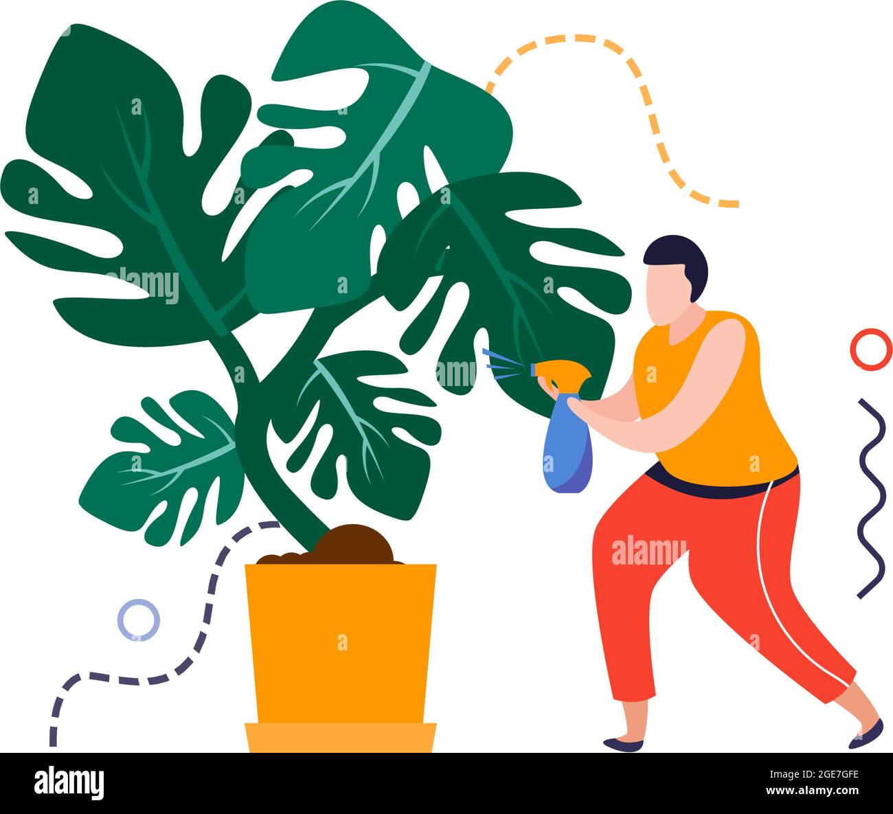 Spraying houseplants Stock Vector Images - Alamy