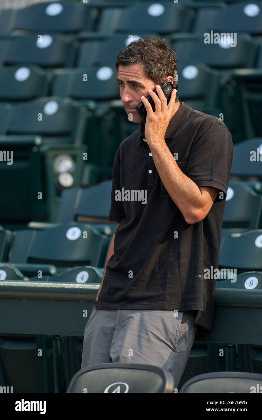 Denver, US, August 16 2021: San Diego general manager A. J. Preller ...