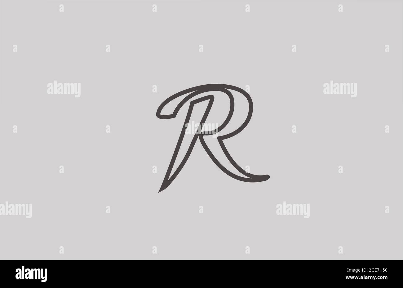 R grey line alphabet letter logo for business and corporate. Creative ...