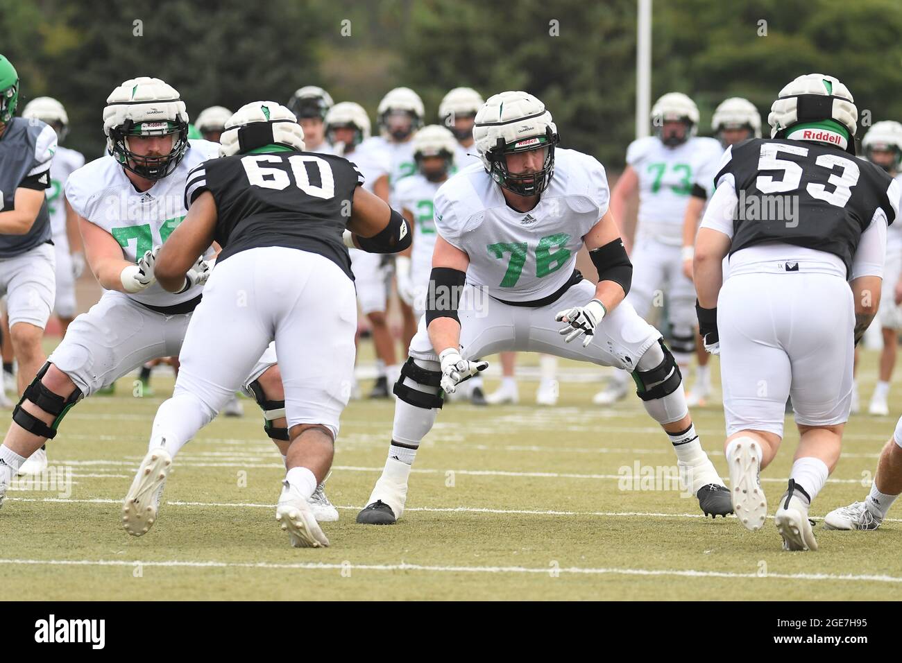 August 17, 2021: North Dakota Fighting Hawks offensive lineman Matt ...
