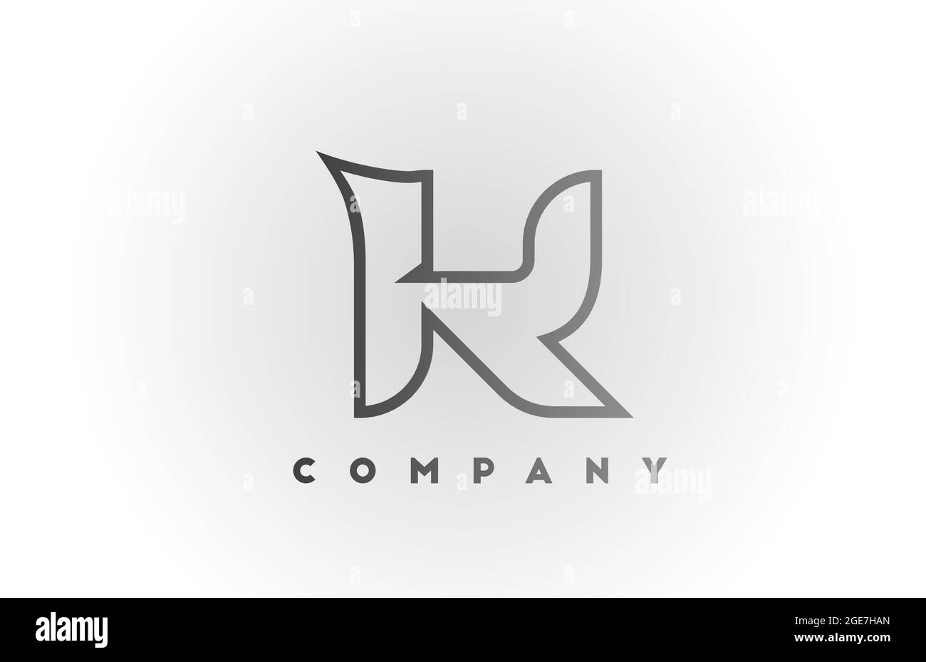 K line grey white gradient alphabet letter logo icon with white ...