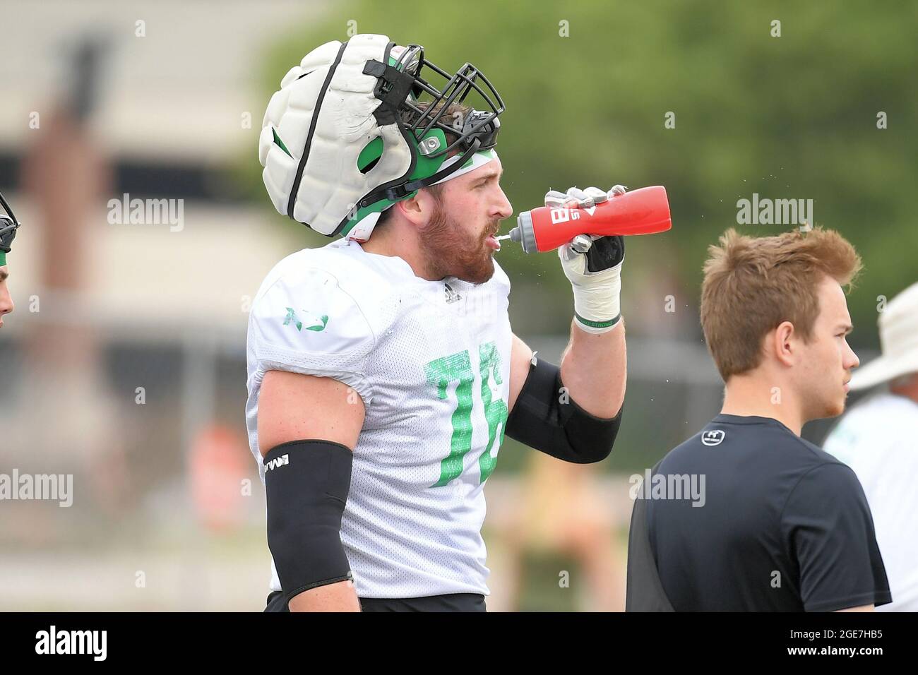 August 17, 2021: North Dakota Fighting Hawks offensive lineman Matt ...