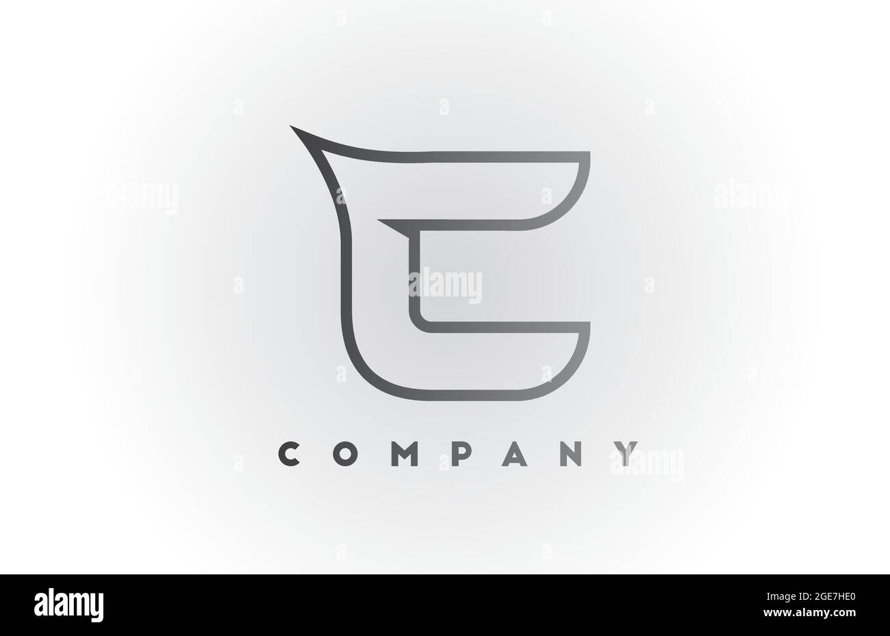 C line grey white gradient alphabet letter logo icon with white ...