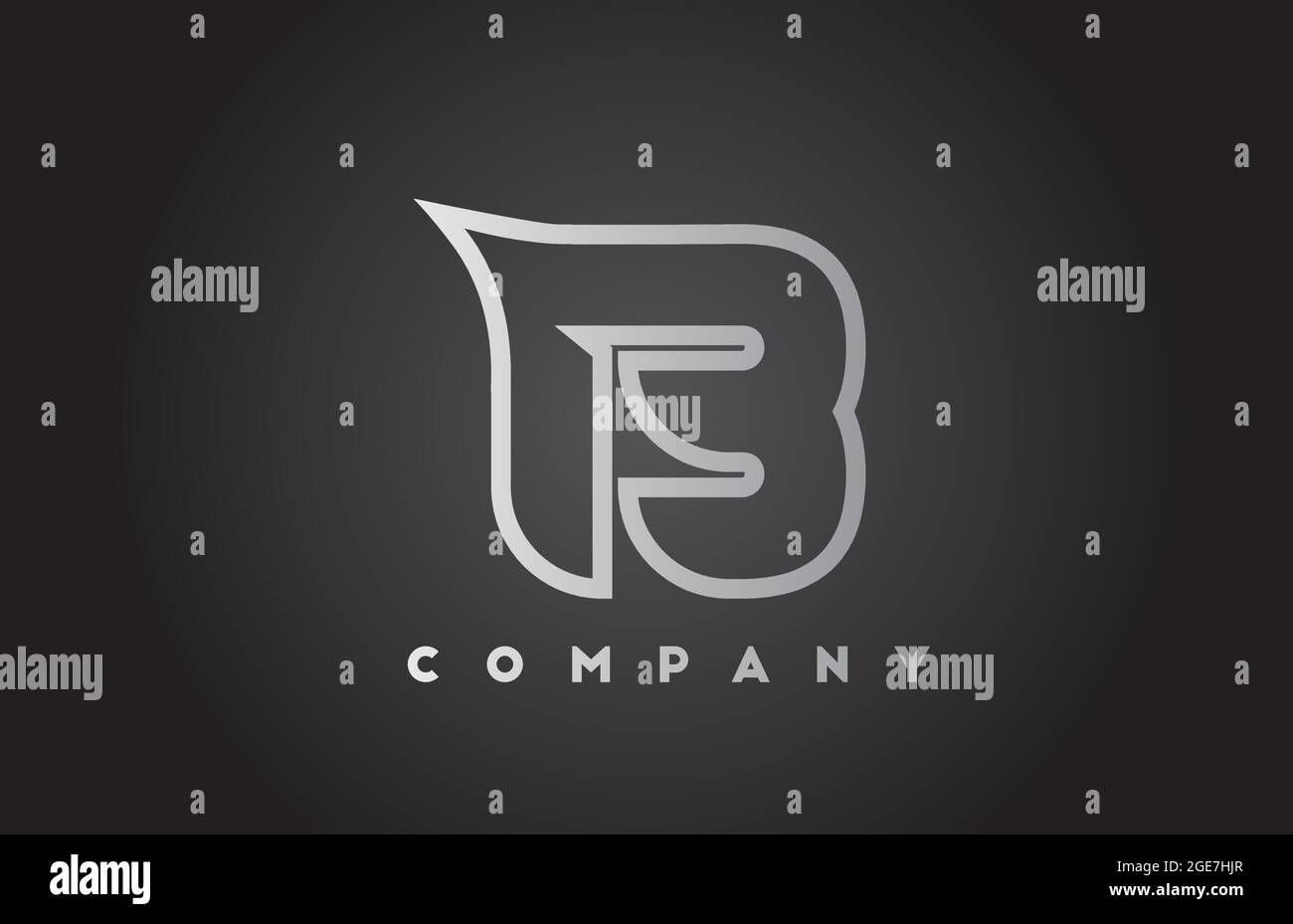 B creative grey gradient alphabet letter logo for business template ...