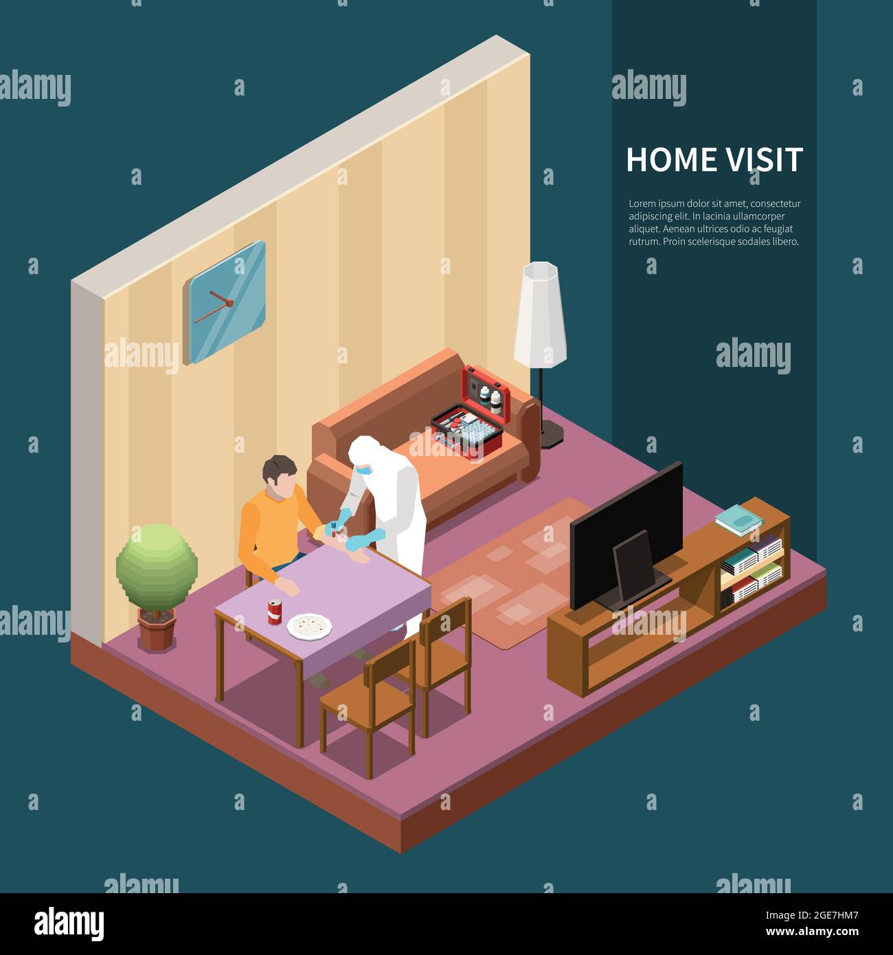 Laboratory diagnostics analysis service isometric background with ...