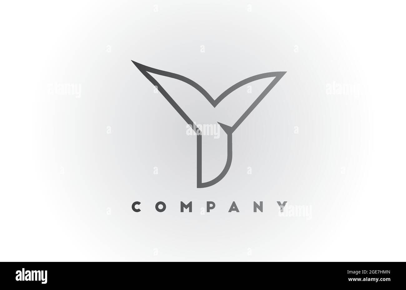 Y line grey white gradient alphabet letter logo icon with white ...