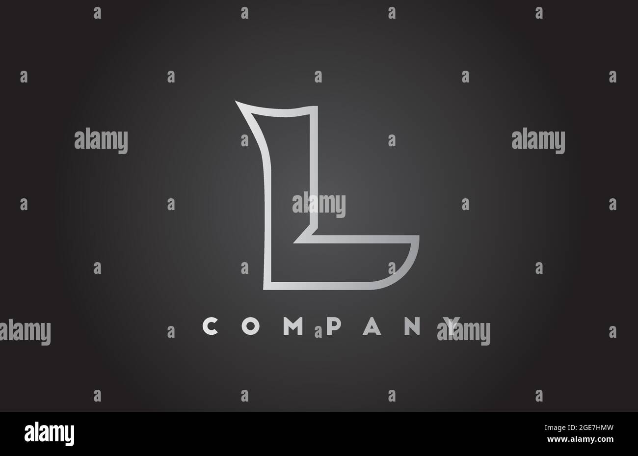 L creative grey gradient alphabet letter logo for business template ...