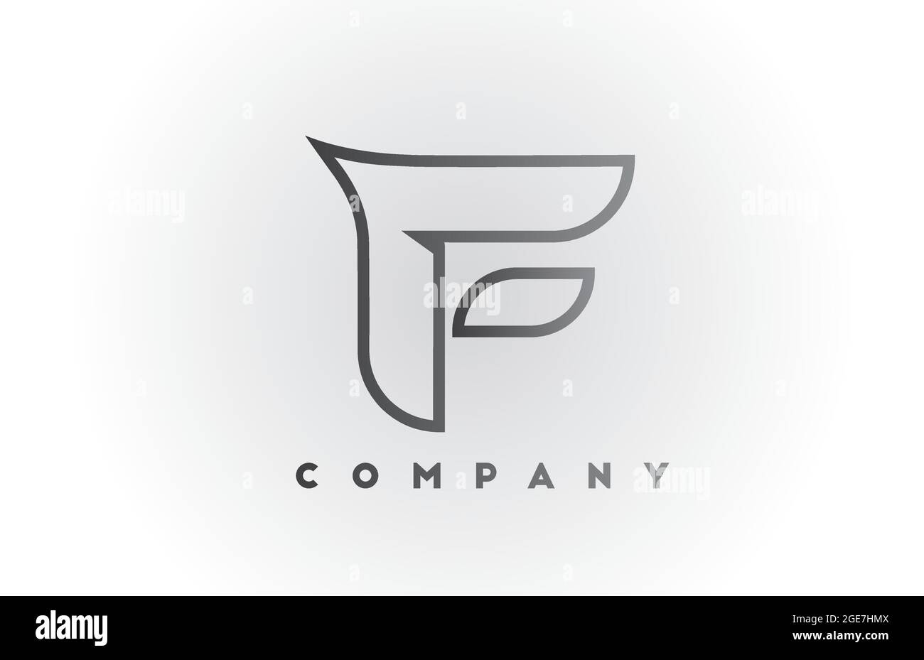 F line grey white gradient alphabet letter logo icon with white ...