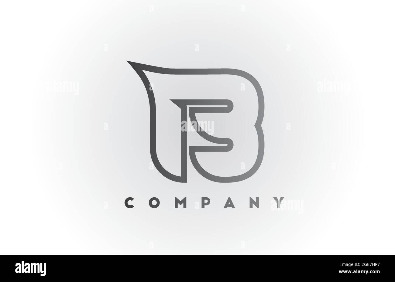 B line grey white gradient alphabet letter logo icon with white ...