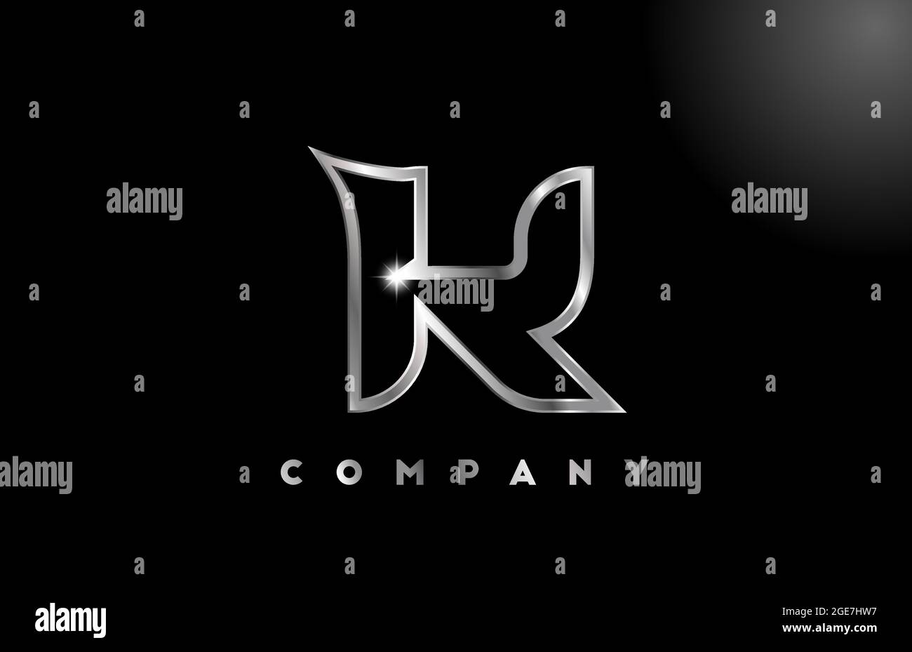 K grey metallic alphabet letter logo for business template ...