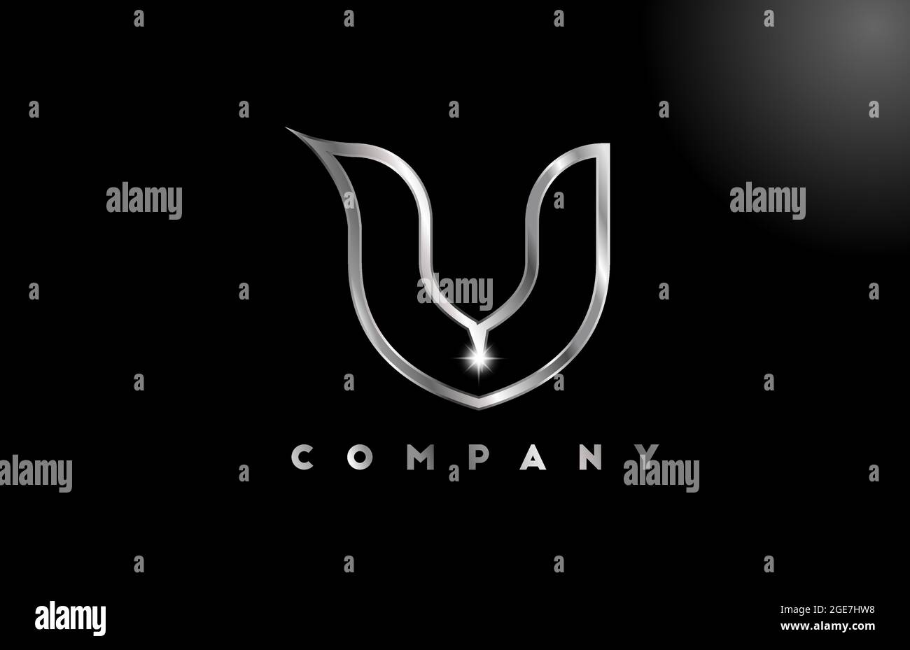 V grey metallic alphabet letter logo for business template ...