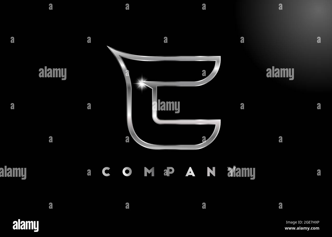C grey metallic alphabet letter logo for business template ...
