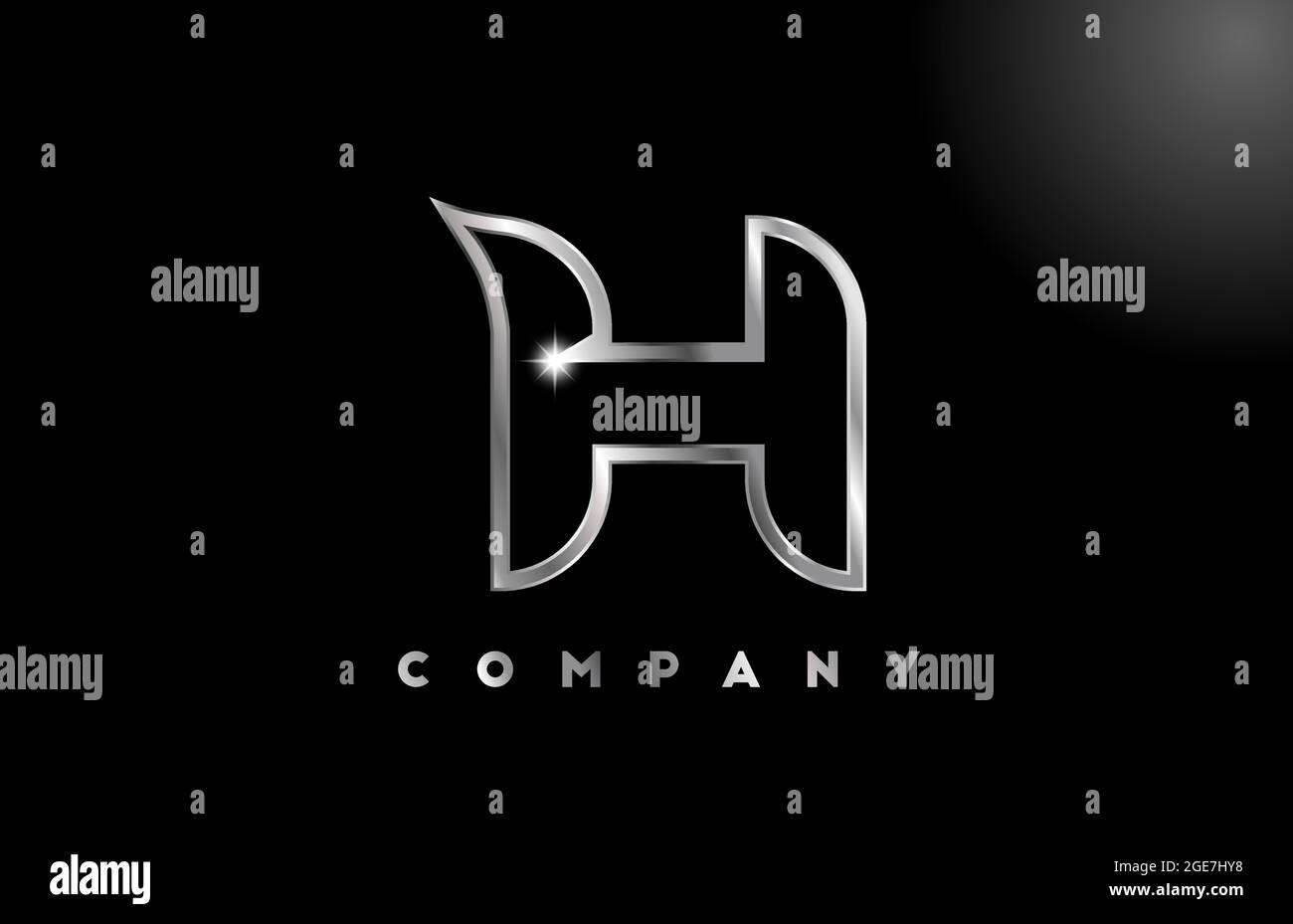 H grey metallic alphabet letter logo for business template ...