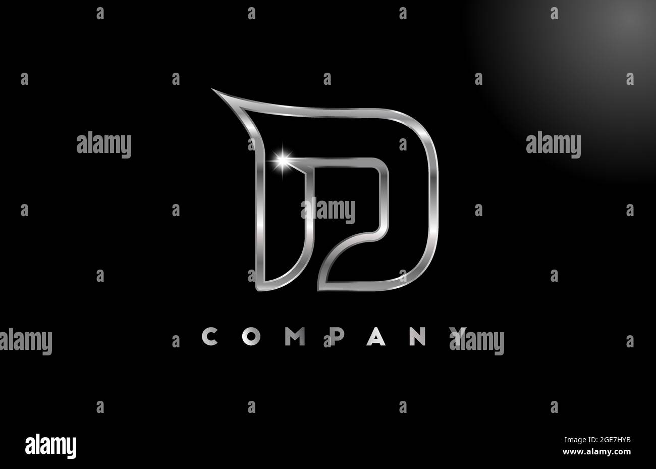 D grey metallic alphabet letter logo for business template ...