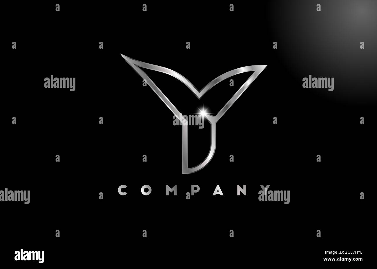 Y grey metallic alphabet letter logo for business template ...