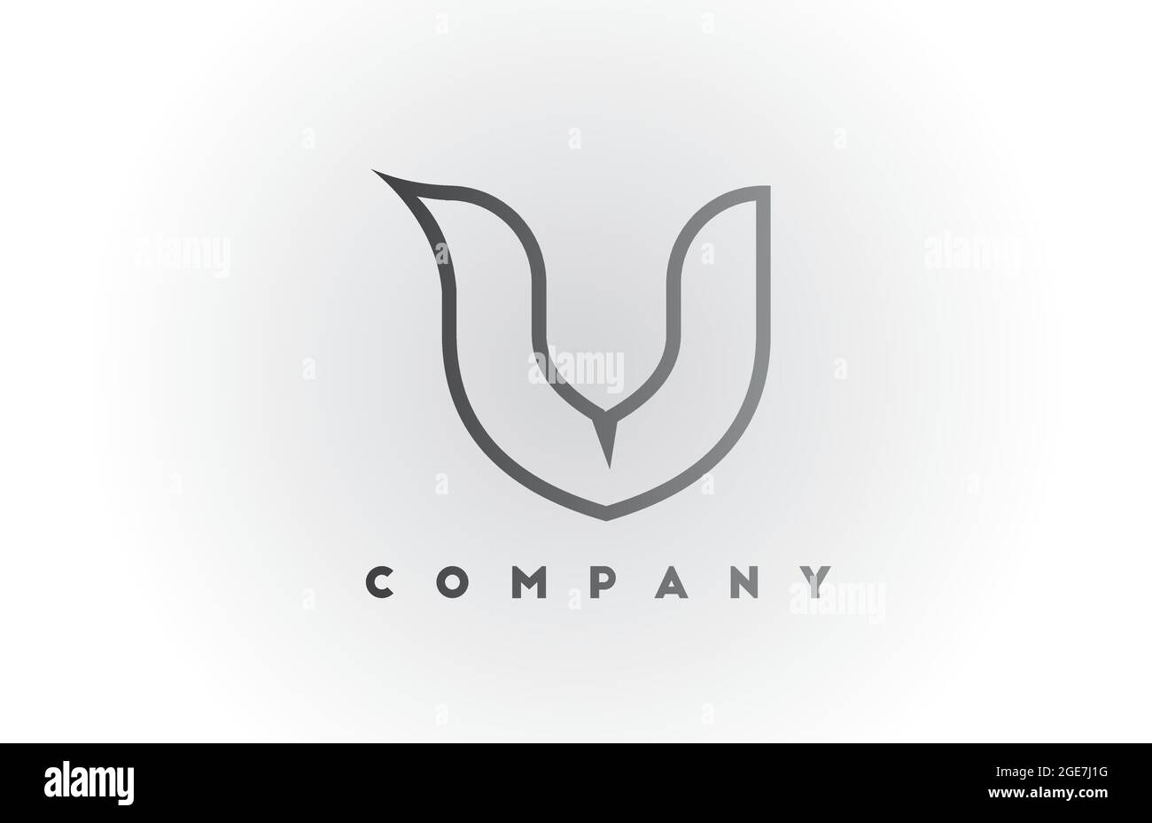 V line grey white gradient alphabet letter logo icon with white ...