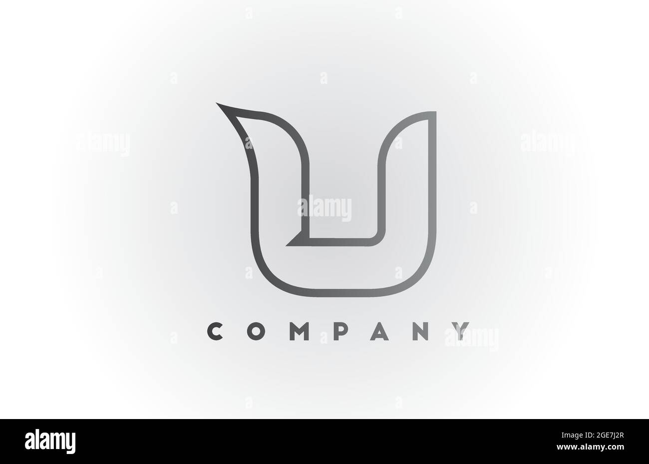 U line grey white gradient alphabet letter logo icon with white ...