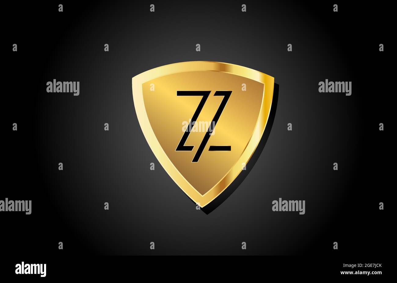 golden shield Z luxury alphabet letter logo icon for business and ...