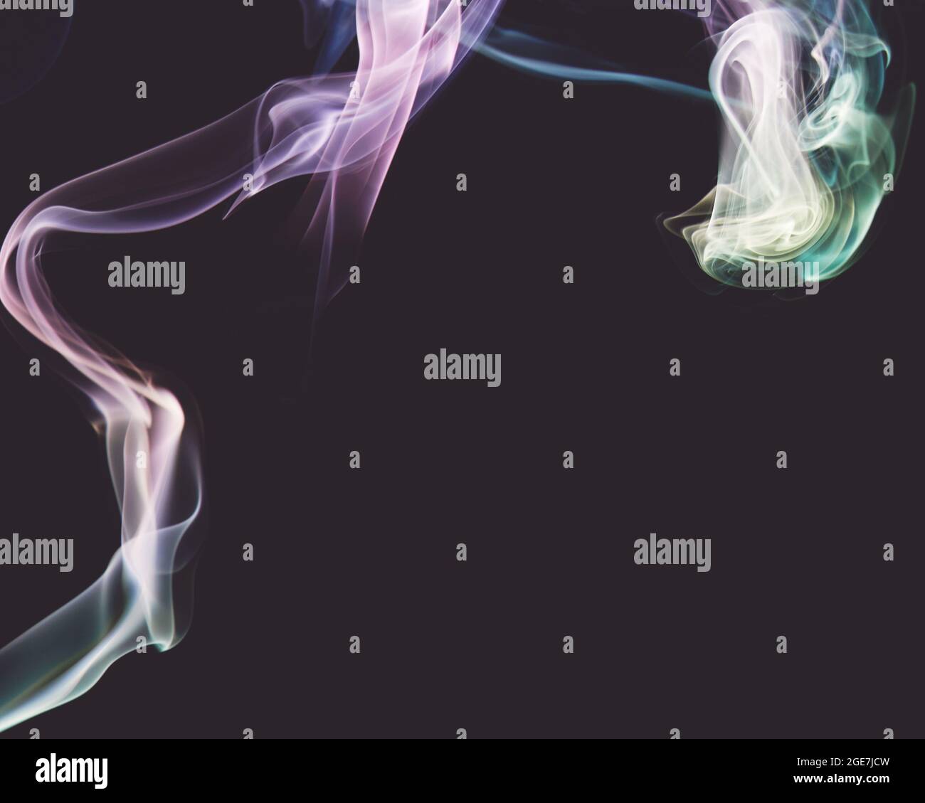 Clean smooth colorful smoke abstract frame on dark wallpaper Stock ...