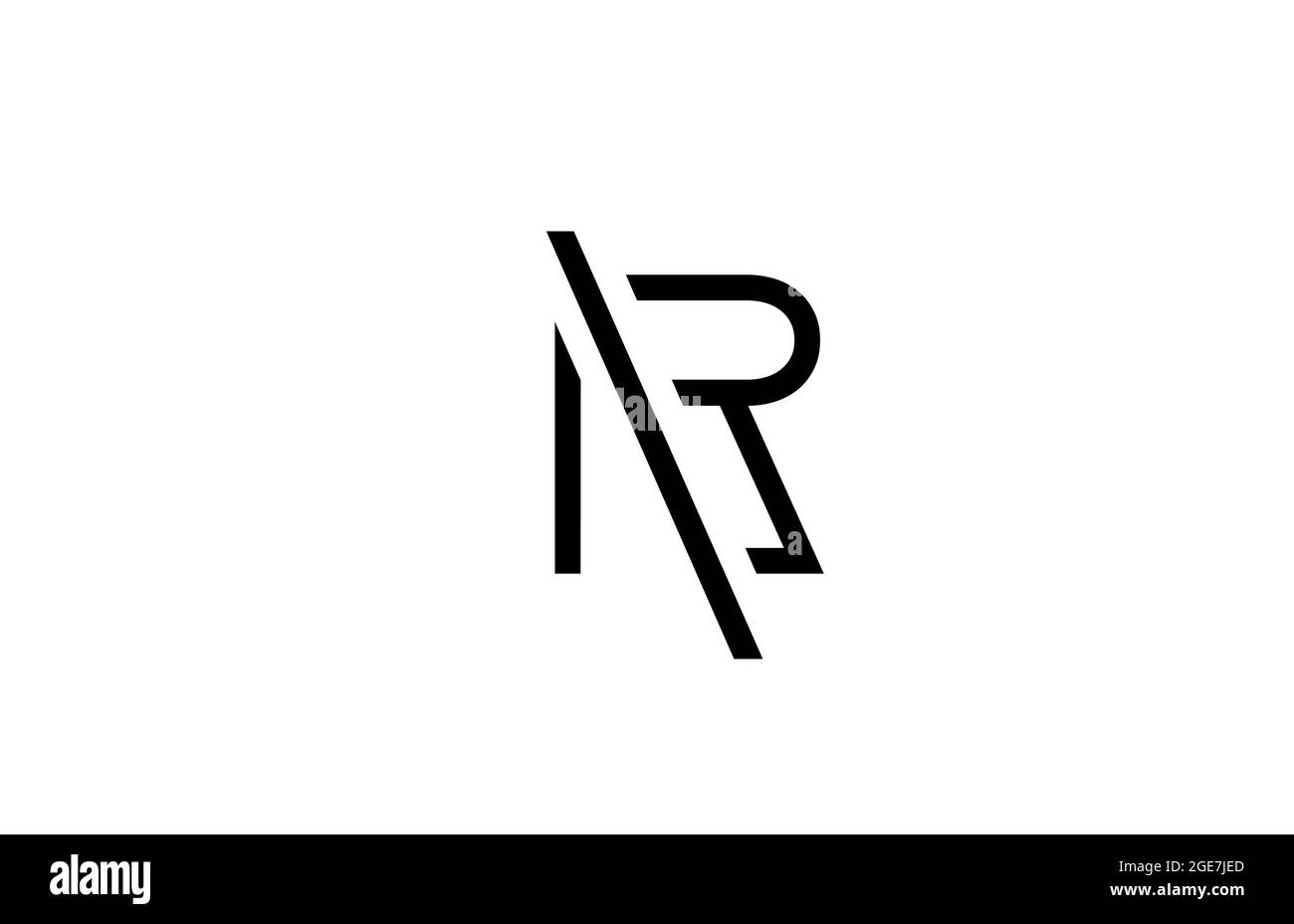 R black and white line alphabet letter logo for business icon. Simple ...