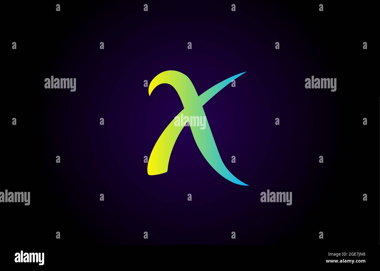 X alphabet letter logo icon for branding in green and yellow. Creative ...